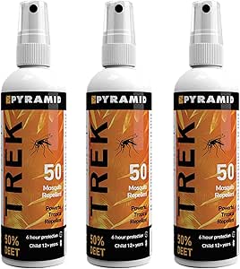 Pyramid Trek 50 Insect/Mosquito Repellent DEET Spray (3 Bottles, 100ml ...