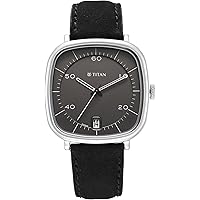 Titan Neo Curve Quartz Analog with Date Anthracite Dial Black Stainless ...