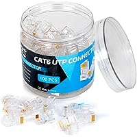 FEDUS 100 Pcs Cat6 RJ45 Ends, Cat6 Connector, 8P8C Cat5, Cat6, Cat5e ...