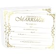 wootile Marriage Certificates with Gold Foil Edges 11 x 8.5 Inch Blank ...