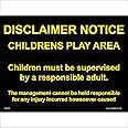 GE258 Disclaimer Notice Childrens Play Area SIGN outdoor playground ...