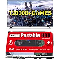 Kinhank 2TB External Hard Drive, Retro Game Console with 120000+ Games, Batocera 33 Emulator ...