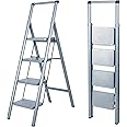 Uziro Trittleiter 4 Stufen Klappbar, Leicht und Platzsparend ...