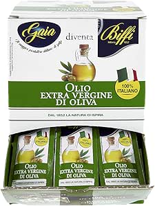 Biffi Olio Extra Vergine Di Oliva 100% Italiano, In Bustine Monodose (102 Bustine Da 10Ml ...