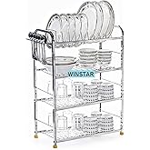 AVAIL Stainless Steel 5 Shelf Wall Mount Kitchen Racks | Dish Rack with ...