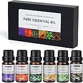 Worve Essential Oils Set 6 x 10ml, 100% Pure & Natural Aromatherapy Oils - Lavender, Rose ...