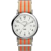 Buy TIMEX Weekender Analog Watch for Man with Cream Round Dial & Brown ...
