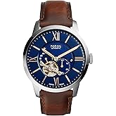Fossil Men's Townsman Brown Analog Automatic Leather Watch ME3265 ...