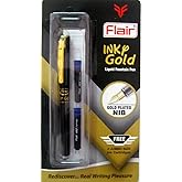 FLAIR Inky Series Gold Liquid Ink Fountain Pen Blister Pack | Stainless ...