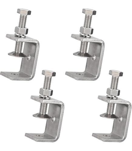 2 Pack Stainless Steel Small C Clamps 1 Inch Mini C Clamps Wide Jaw ...
