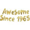 Awesome Since 1965 Gold Glitter Banner - 60th Birthday and Anniversary ...