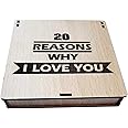 Buy PureCraft Wooden Medium Heart Shaped Love Message Box | 20 Reasons ...