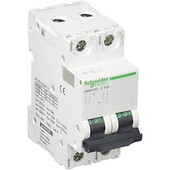 Schneider A9N61526 Mcb Miniature Circuit Breaker C60H-DC 2P 6A, White ...