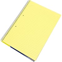 [Pack of 5] Spiral Memory Aid A4 Yellow 160 Page Paper Notepad Legal ...