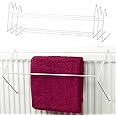 3 Radiator Airers - Plastic Coated Towel Rail for Radiators, White ...