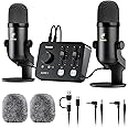 TONOR ASMR Equipment Bundle with Audio Interface, Dual Condenser Mics ...