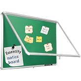 Essentiify 2x3 Feet Notice Board with Glass Door, pin Board/Soft Board ...