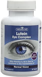 Natures Aid Lutein Eye Complex with Bilberry 90 Tablets (For the ...