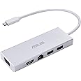 ASUS OS200 USB-C DONGLE with Two USB 3.0 Ports, Gigabit Ethernet Port ...