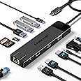 Lemorele Dock Station d'accueil USB C pour 3*Ecrans, Adaptateur Hub 13-en-1 vers Dual HDMI, VGA ...