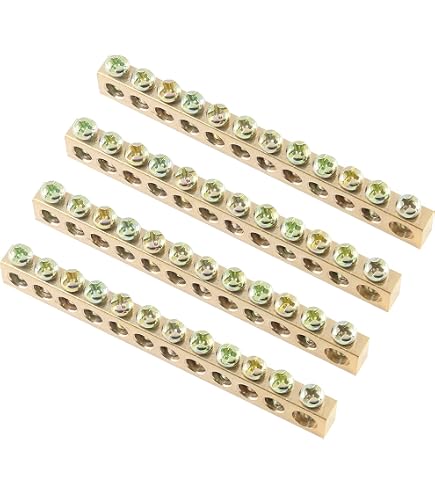 4 Pcs Ground Bus Bar Brass Terminal Grounding Bar 8 Positions Grounding ...