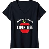 The Bright Cider Life Happy Optimism Apple Cider Pun T-Shirt : Amazon ...