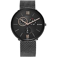 Titan Neo Curve Quartz Analog with Date Anthracite Dial Black Stainless ...
