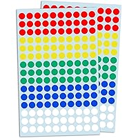 2000 Pieces, 20mm Gommettes Autocollantes Rondes - 8 Couleurs : Amazon ...