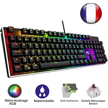 ACGAM AZERTY Chroma Claviers Gamers Mécanique RGB Keyboard Française ...