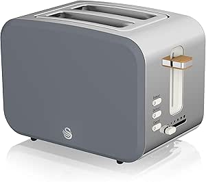 Swan Nordic 2 Slice Toaster, Slate Grey, 900W, Soft Touch and Matte ...