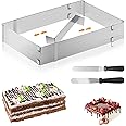 Rectangle Cake Tin, Adjustable Baking Frame, Stainless Steel Cake Mold ...