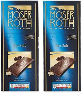Moser Roth Sea Salt Dark Chocolate Bar | 125g x 2 | 10 Individually ...
