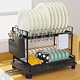 St@llion 18 inch 2-Tier Stainless Steel Dish Drainer Rack Holder ...