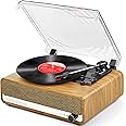 Udreamer Record Player with Speaker Bluetooth Turntable Vintage Vinyl Player Support USB AUX-in ...