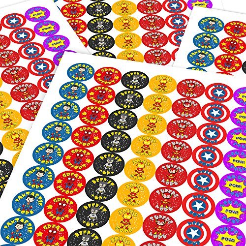 Superhero Comic Reward Sticker Labels 70 X 2 5cm Glossy | Desertcart ...