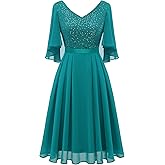 DRESSTELLS Damen Große Größe Chiffon Cape Cocktailkleid Elegant Abendkleid für Hochzeit Overlay ...