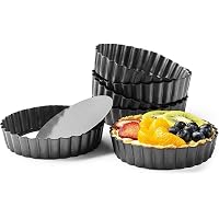 Quiche Pans 6Pcs/Set, 5 Inch Mini Tart Pan 12cm Commercial Grade Non ...