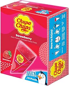 Chupa Chups Strawberry Triangle Freeze Pops | 10 x 62 mls - Suitable ...