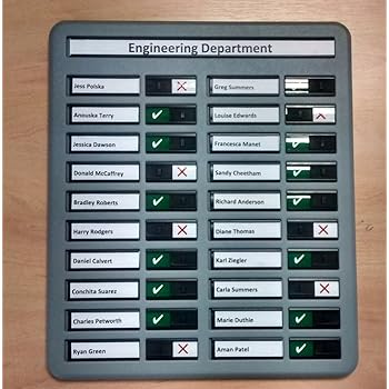 Nobo In/Out Board with 20 Names Capacity and Effective Sliding ...