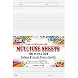SNOW CRAFTS A4 Size One Side Ruled 85 GSM Sheets for Project/Assignment ...