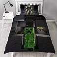 Minecraft Creeper Reversible Duvet Cover Set, Polyester-Cotton, Single ...