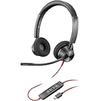 Poly by Plantronics - Blackwire 3325 Wired Stereo On Ear Headset with ...