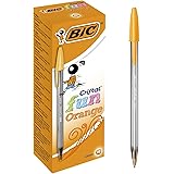 BIC Cristal Fun Stylos-Bille Pointe Large (1,6 mm) - Turquoise, Boîte ...