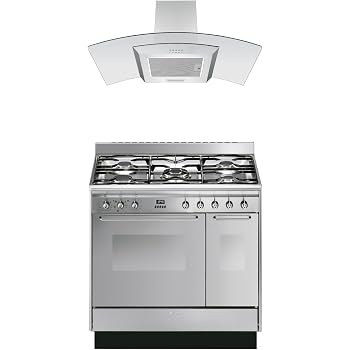Smeg CC92MX9 Cucina Double Cavity 90cm Dual Fuel Range Cooker ...