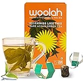Woolah Rare Assam Green Tea With Tulsi, Organic Bagless Tea Dip (15 ...