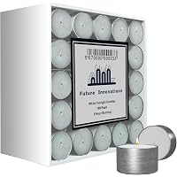 8 hour Tea lights Candles (100 Pack) - White Long Lasting Tea Lights ...