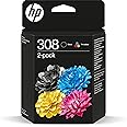 HP 308 2-Pack Black/Tri-color Original Ink Cartridge Combo : Amazon.co ...