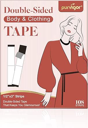 Double Sided Body Tape and Clothing Tape (108 Pack), Transparent Tit ...