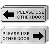 Please Use Other Gate Sign Aluminum 12x8 Inch Left Arrow Metal ...