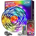 KSIPZE 20m Led Strip Lights RGB Music Sync Color Changing, Led Lights ...